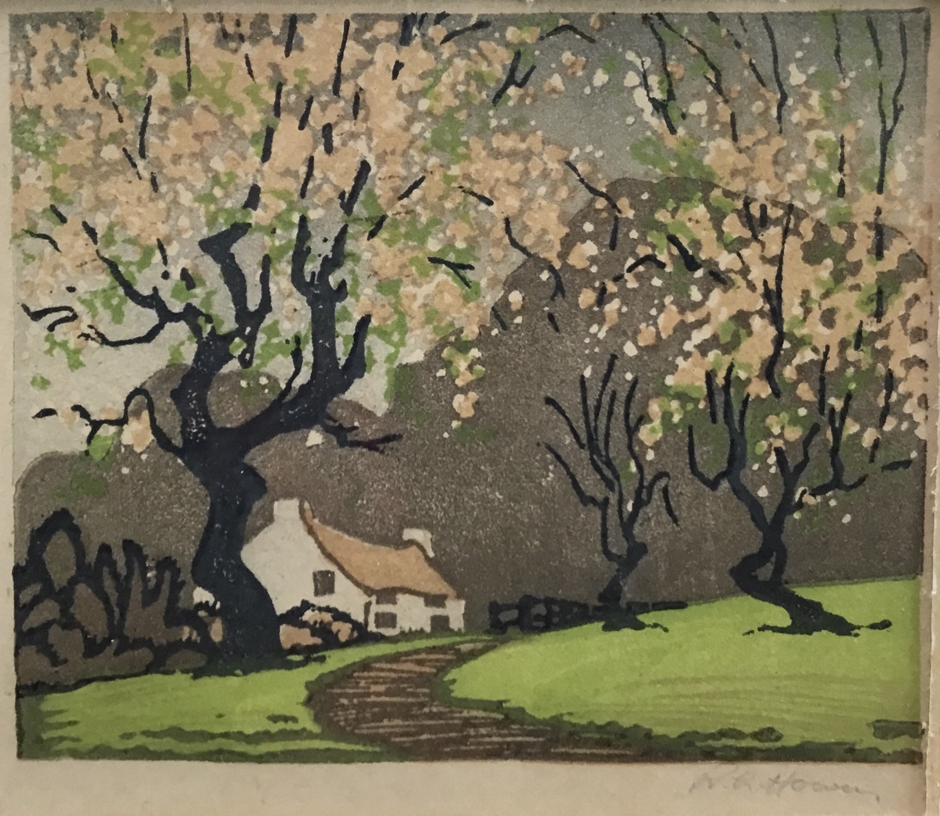 Gustave Baumann | Blossom trees with cottage | MutualArt