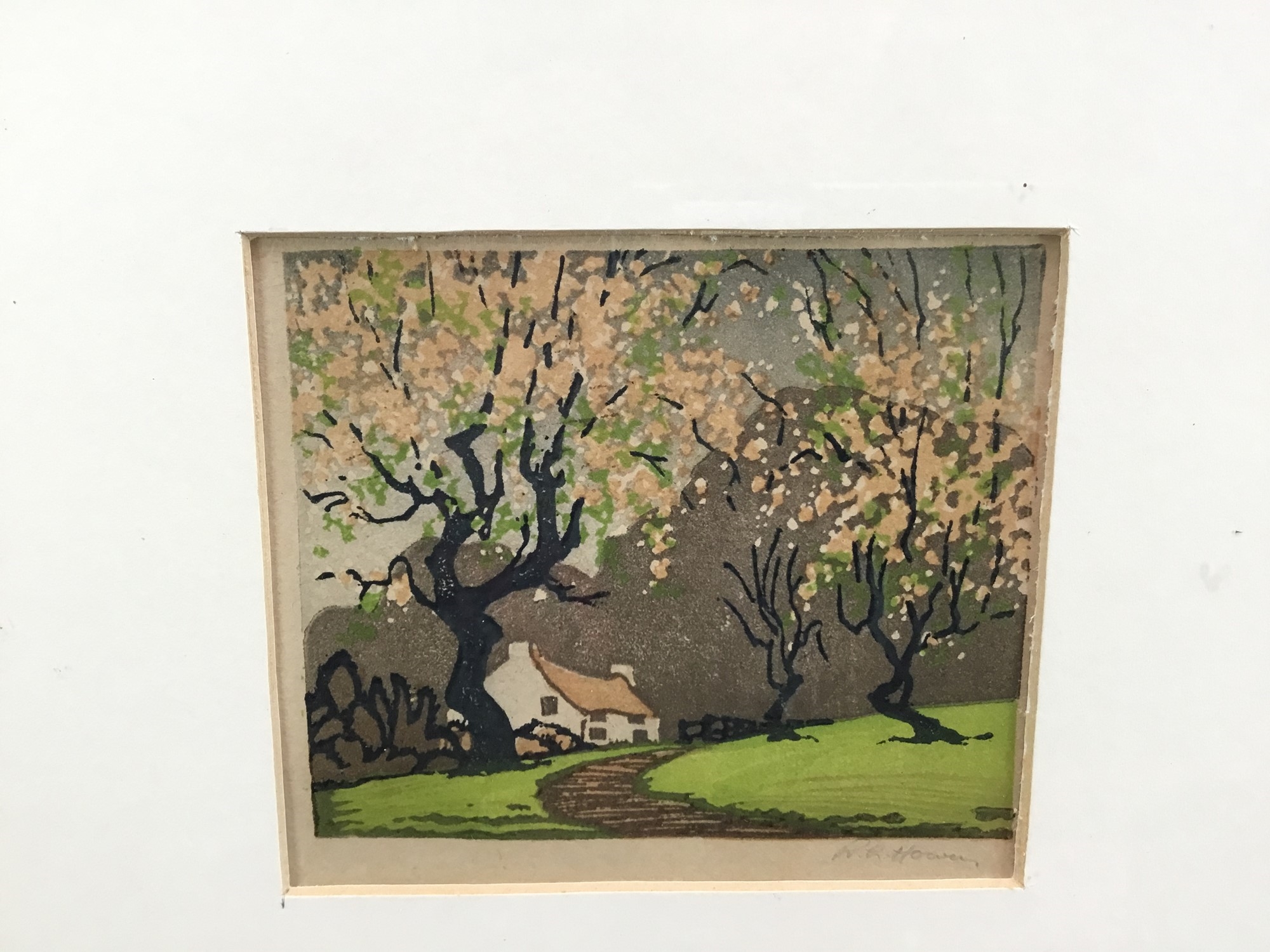 Gustave Baumann | Blossom trees with cottage | MutualArt