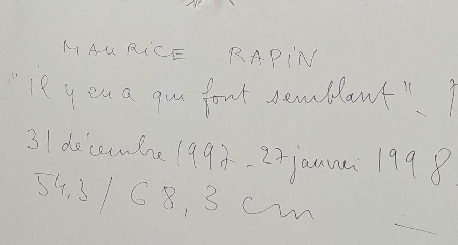 Maurice Rapin | Il y en a qui font semblant (tryptique assemblé ...