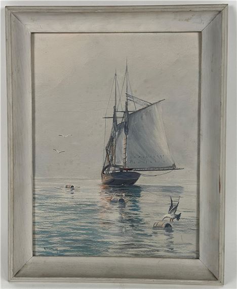 Wendell F. Collum | Sailboat and gulls | MutualArt