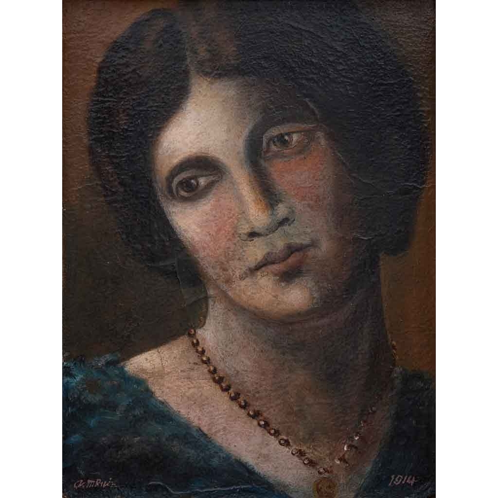 Antonio Ruiz | Retrato de la hermana del pintor (1914) | MutualArt