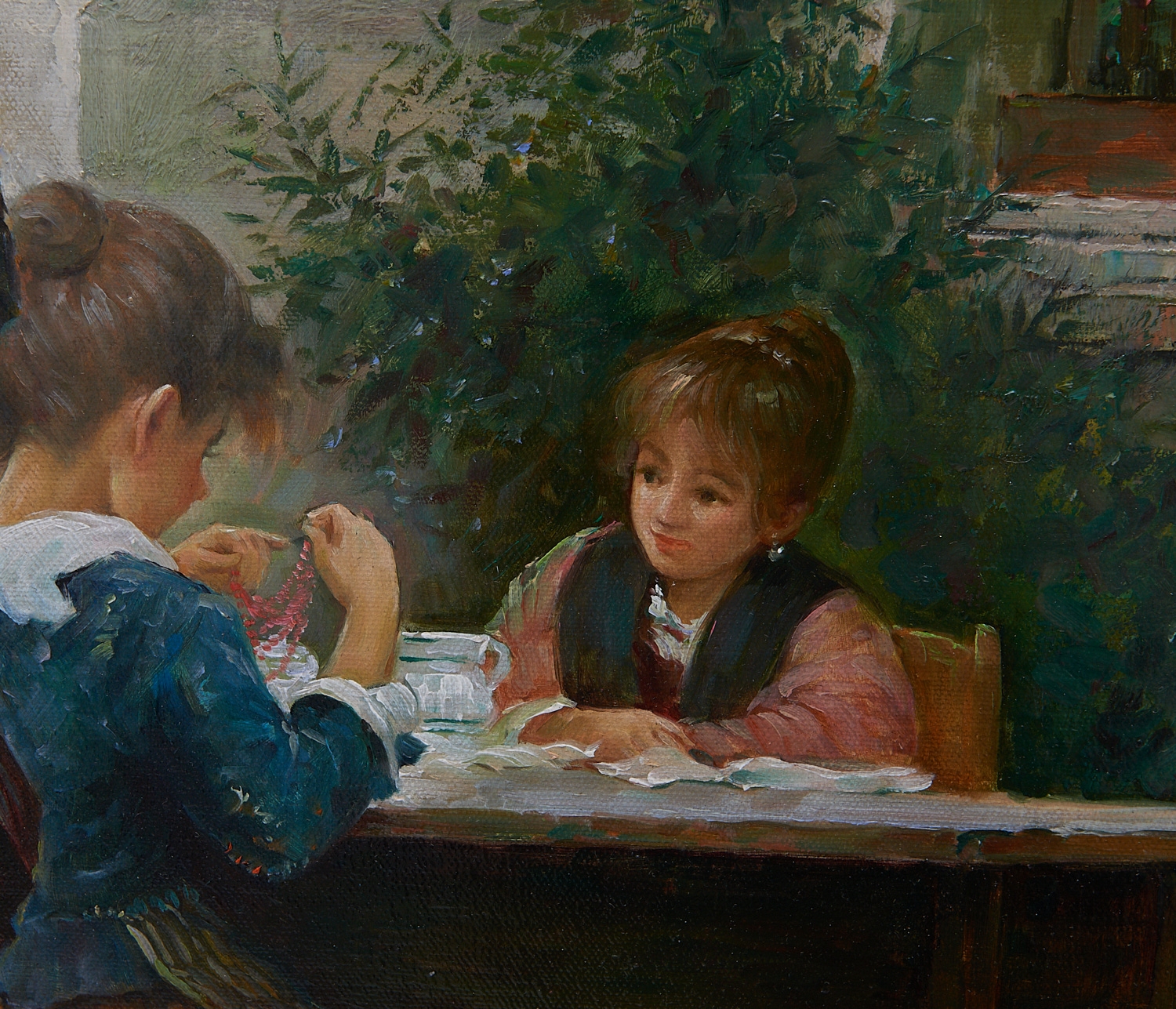 Samuel Luke Fildes | Women at leisure in a courtyard | MutualArt