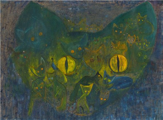 Alice Rahon | A la media noche (1953) | MutualArt