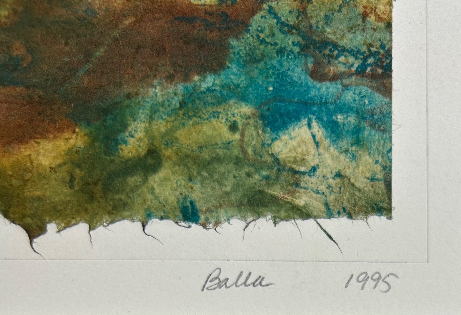 James Balla | Abstract in Gold and Green (1995) | MutualArt