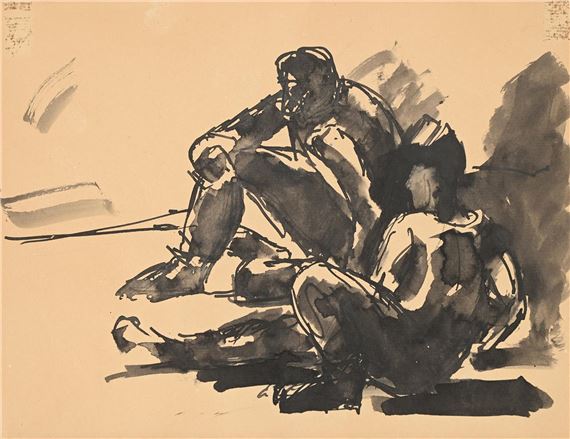 Josef Herman | SEATED FIGURES | MutualArt