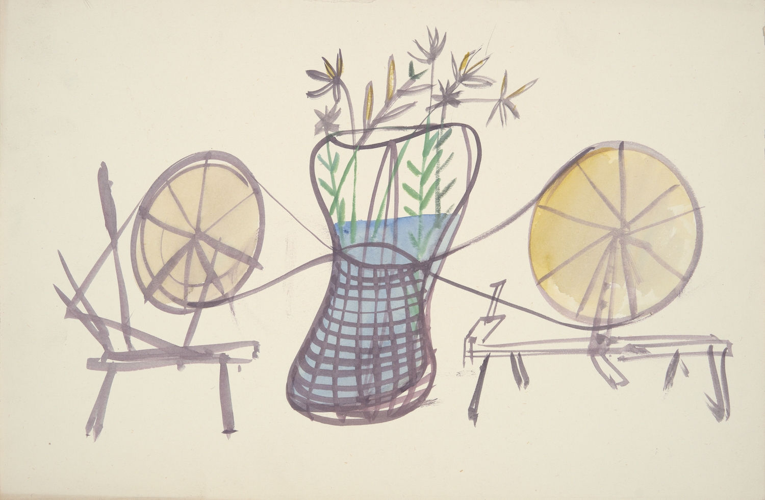 Sidney Nolan | Spinning Wheels and Vase | MutualArt