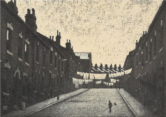 Stuart Walton | Street of terraced houses (1973) | MutualArt