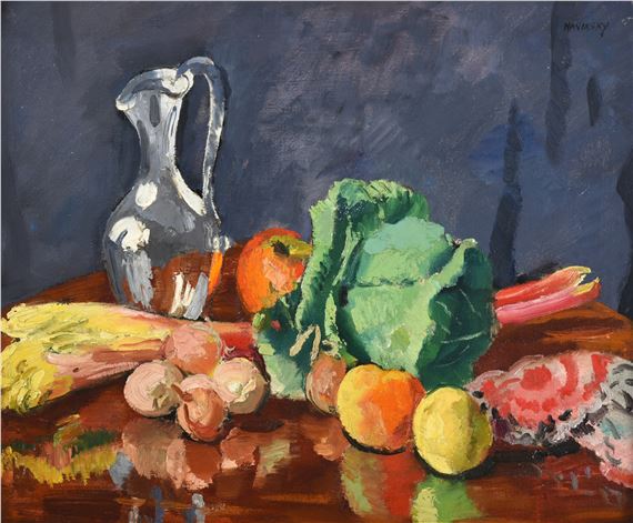 Philip Naviasky | Still life of jug and assorted vegetables | MutualArt