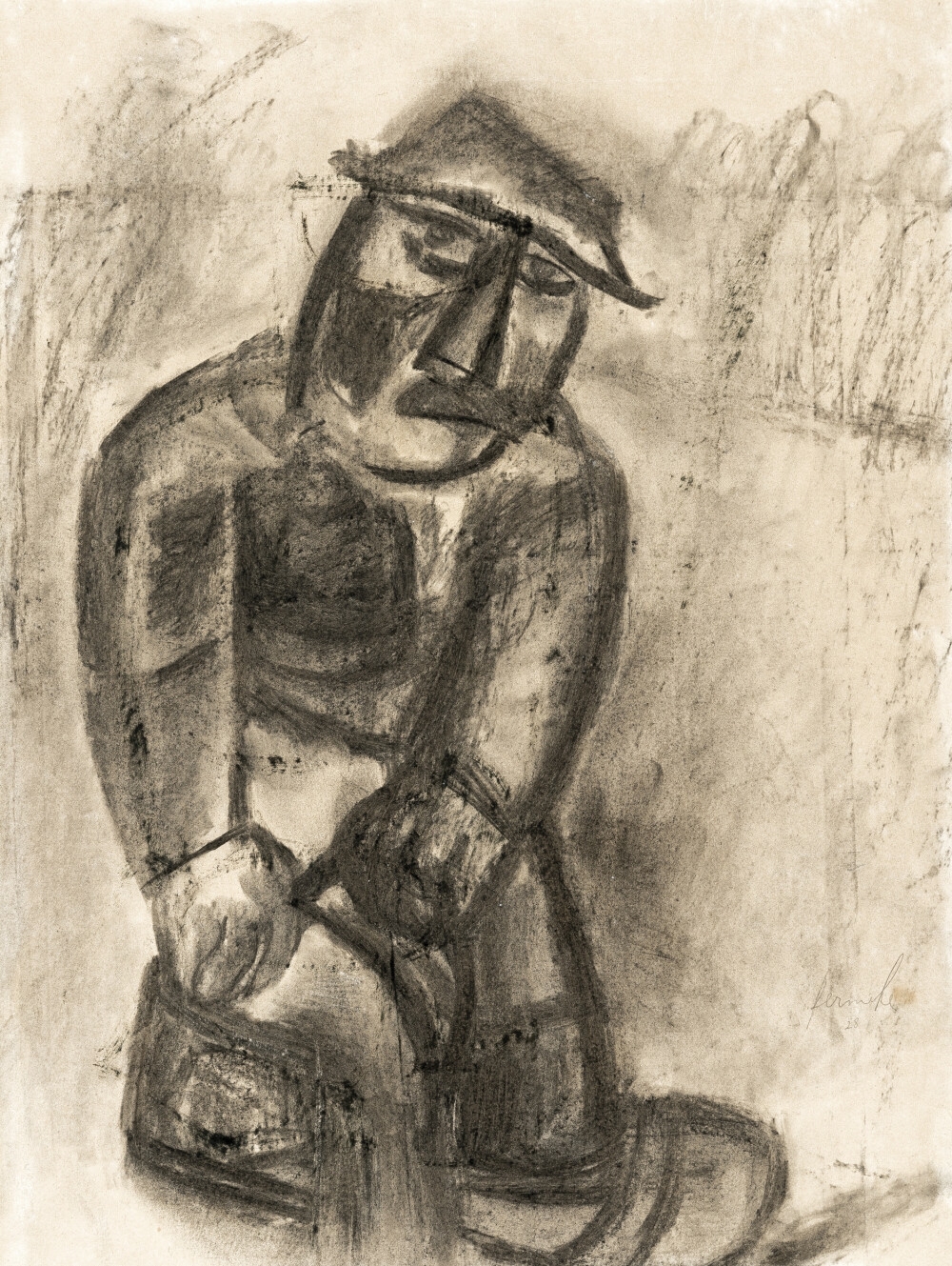Constant Permeke | Farmer in the Field (1928) | MutualArt