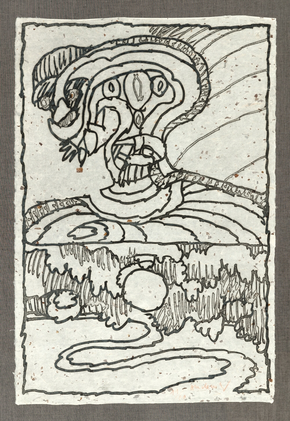 Pierre Alechinsky | La frontière naturelle (1977) | MutualArt