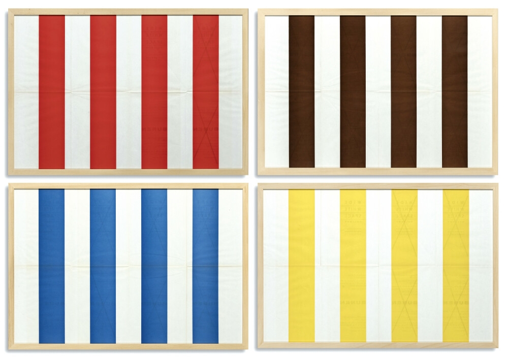 Daniel Buren | Untitled (Wide White Space Gallery Announcements) (ca ...