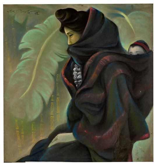 Mai Long | Hmong woman and son (1992) | MutualArt