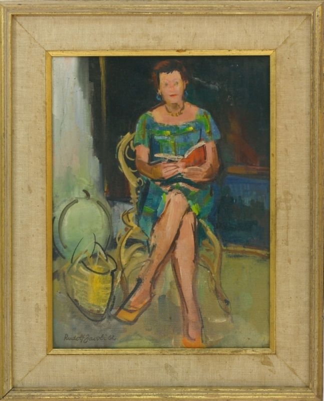 Rudolf Jacobi | Sitzende Frau mit Buch (1962) | MutualArt