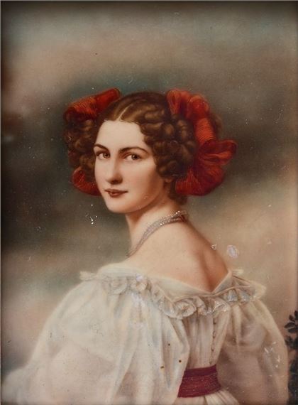 Joseph Stieler | Porzellanbild Bildnis Auguste Strobl | MutualArt
