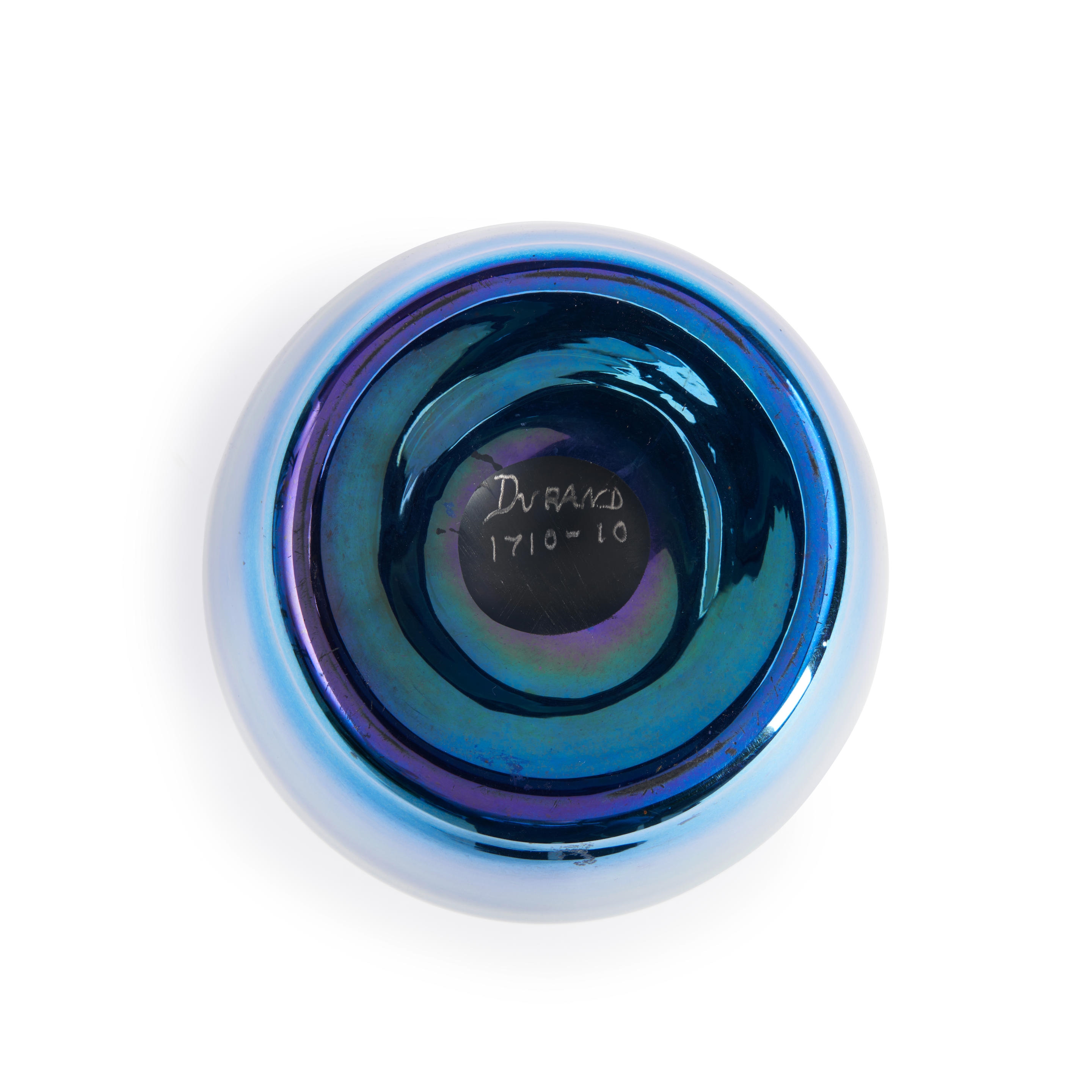 Victor Durand | Iridescent Blue Glass Vase (Circa 1920) | MutualArt