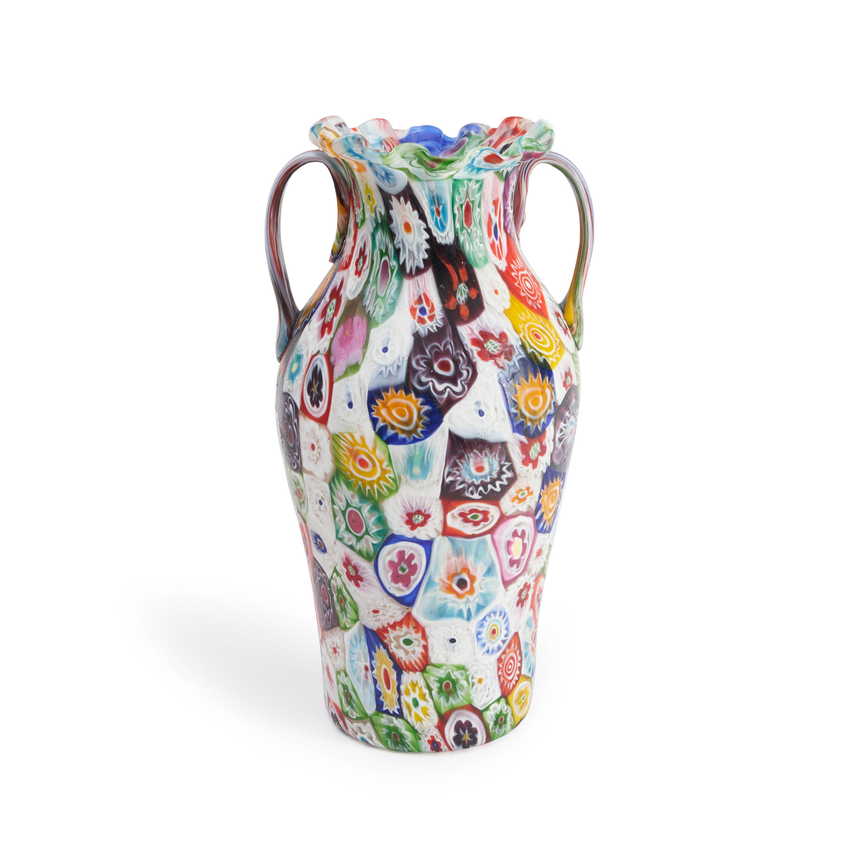 Fratelli Toso Vetreria | Large Murano Glass Millefiore Vase (1950s ...