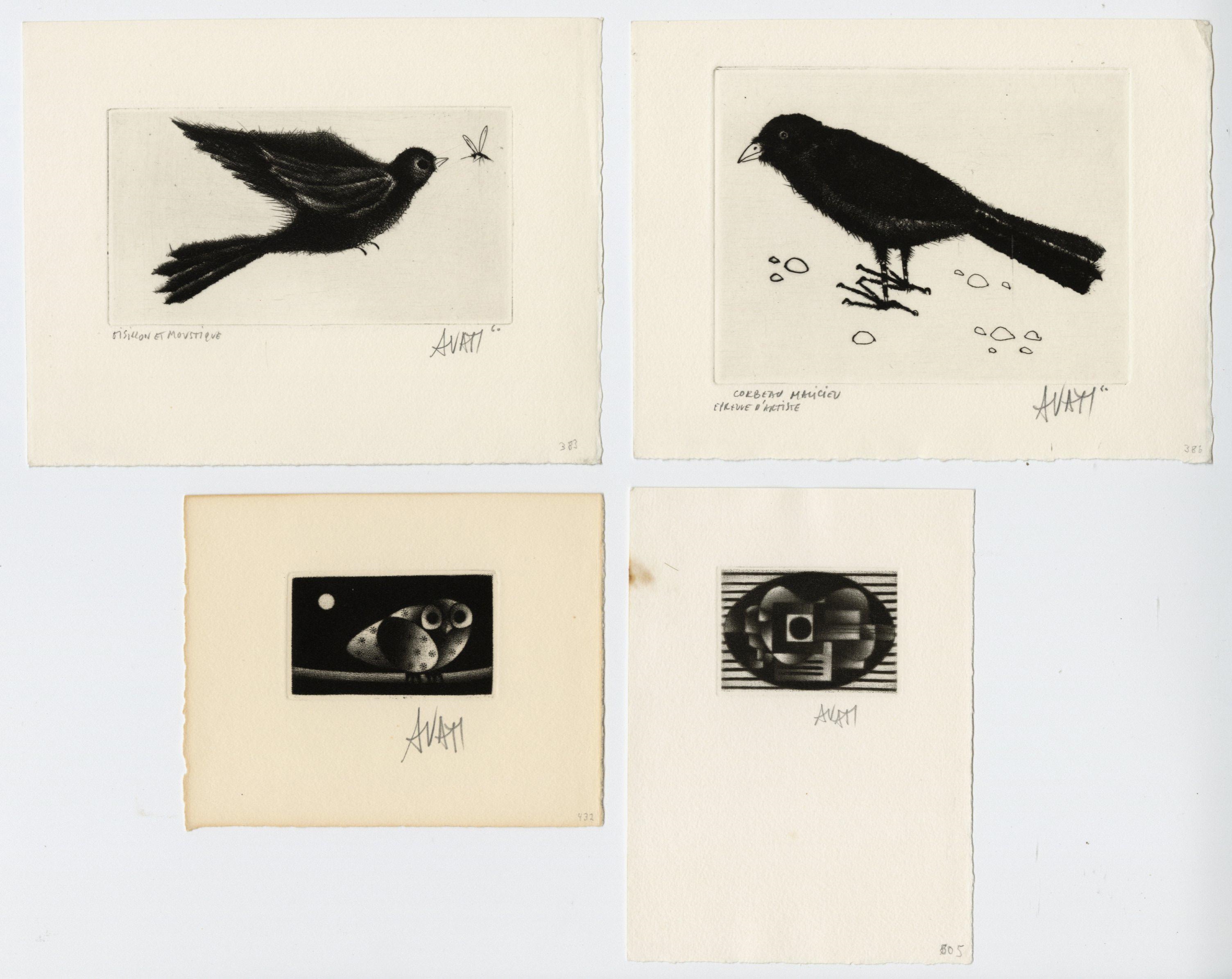 Mario Avati | Group of Nine Small Mezzotints (1966 - 1970) | MutualArt