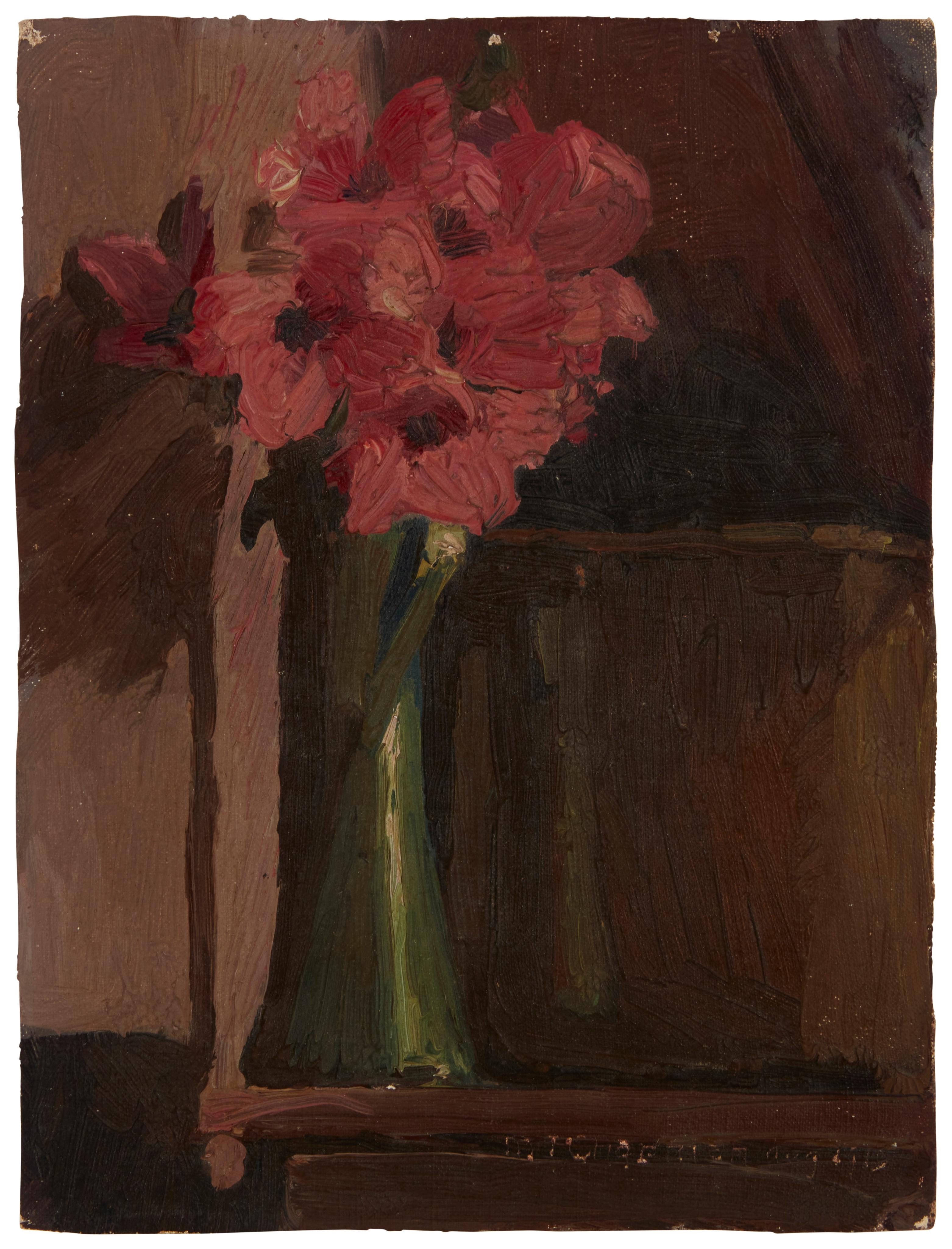 Minerva Chapman | Path leading to a house; Vase of flowers, 1910 (1910 ...