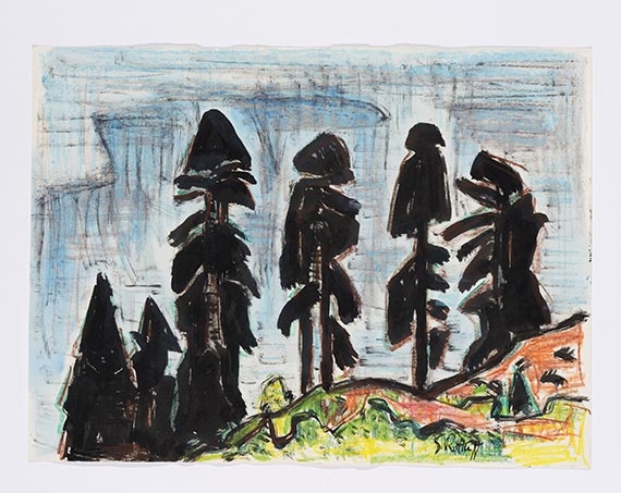 Karl Schmidt-Rottluff | Tannen an der Steilküste (1963) | MutualArt
