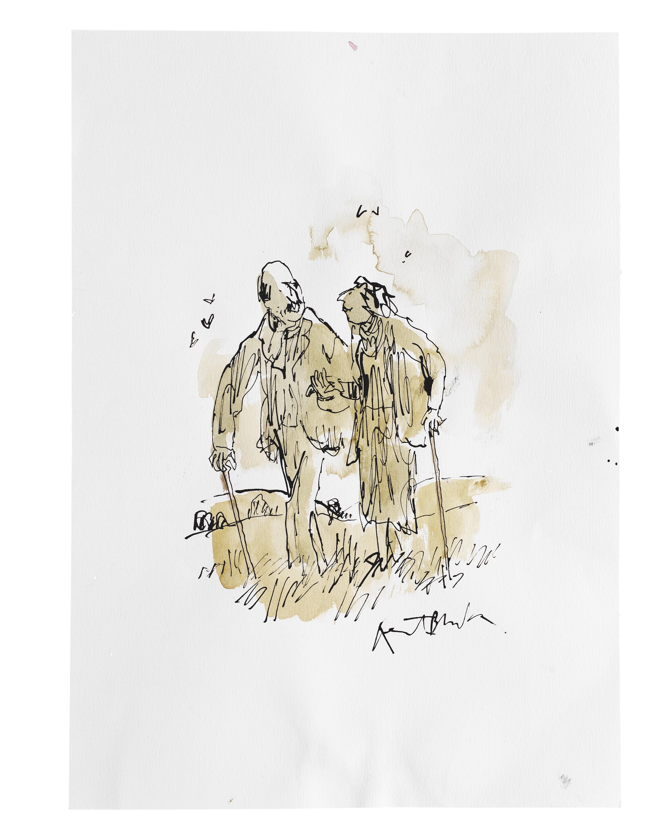 Quentin Blake | A Stroll Outdoors (unframed) (2023) | MutualArt