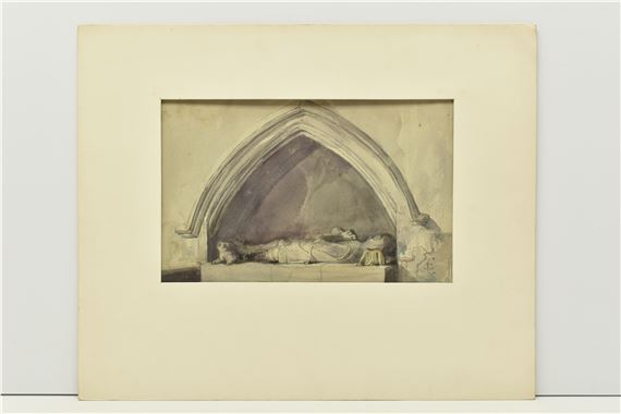 George Cattermole | A STUDY OF THE TOMB OF A KNIGHT | MutualArt