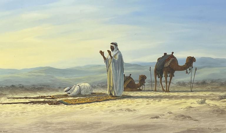 Roy Leitch | ROY LEITCH WATERCOLOUR & GOUACHE - PRAYER IN THE DESERT ...