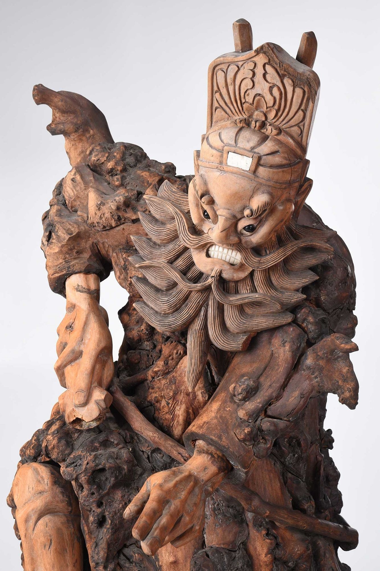Japanese School, 20th Century | Carved warrior figure (Early 20th ...