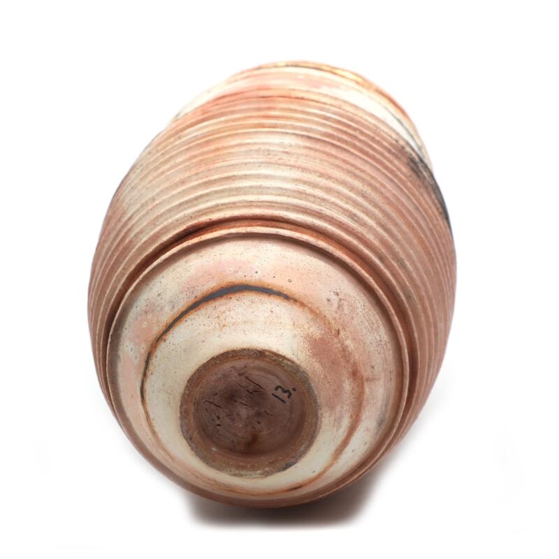 Aase Haugaard | Earthenware floor vase modeled with horizontal bands ...