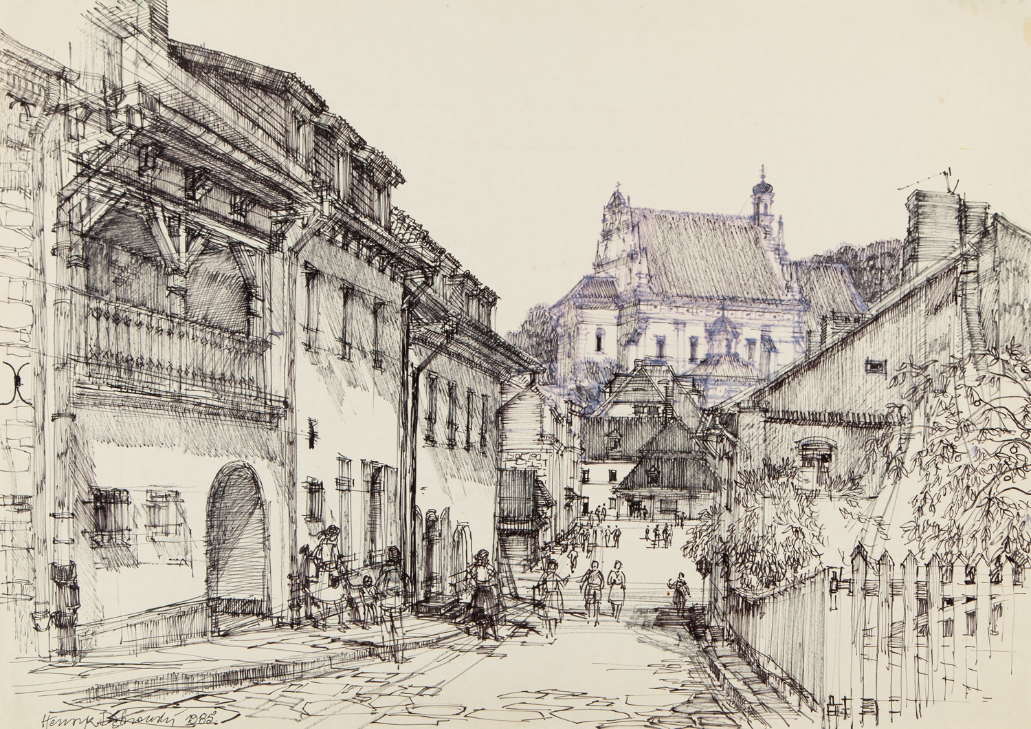 Henryk Dabrowski | Kazimierz Dolny – view of the market square and the ...