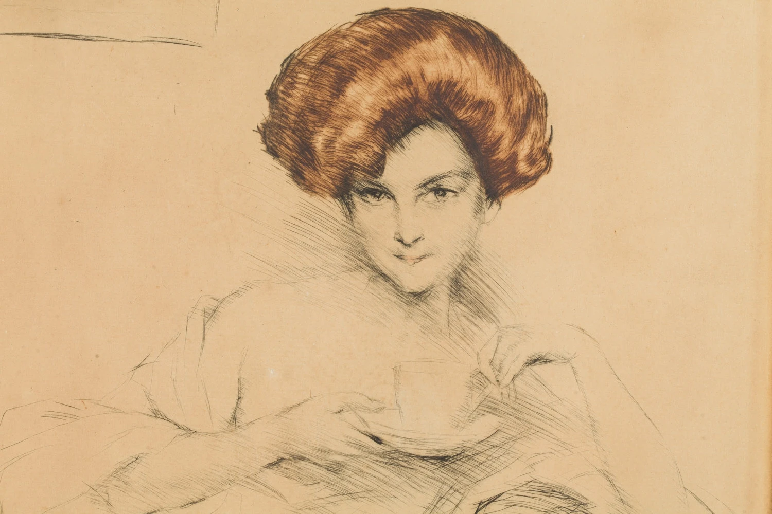 Otto Goetze | Portrait of a lady etching | MutualArt