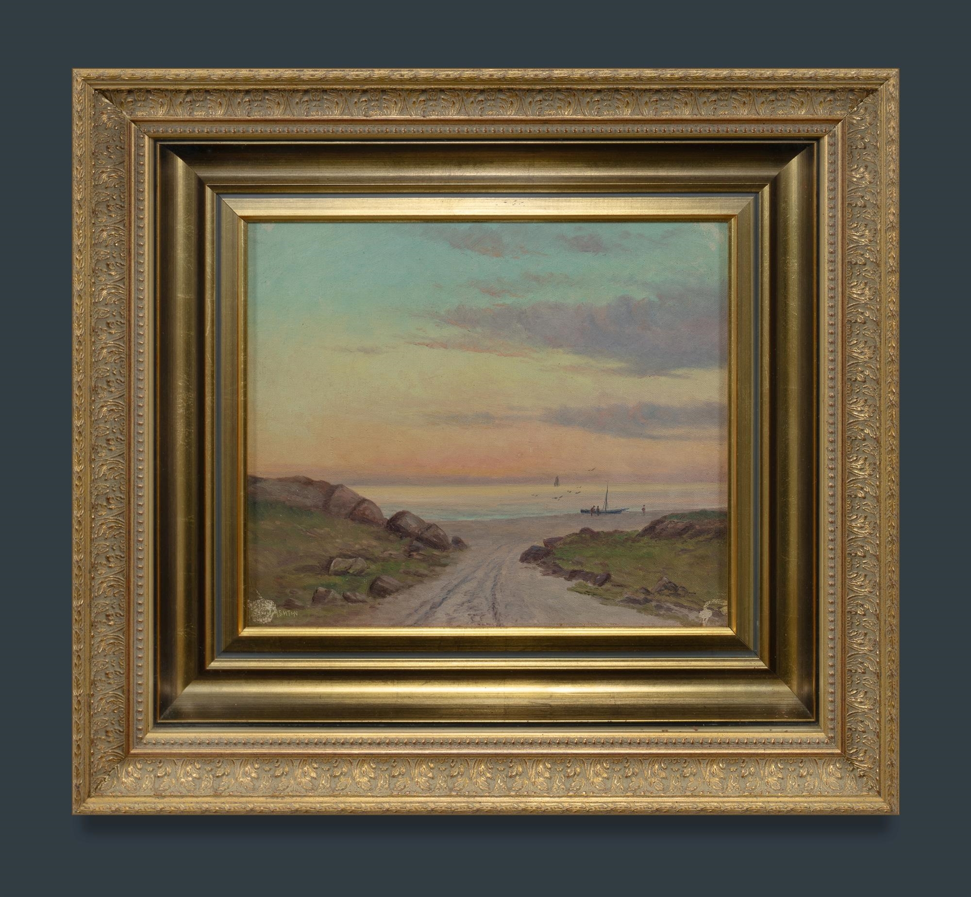 James Ashton | Coastal View with Boats | MutualArt