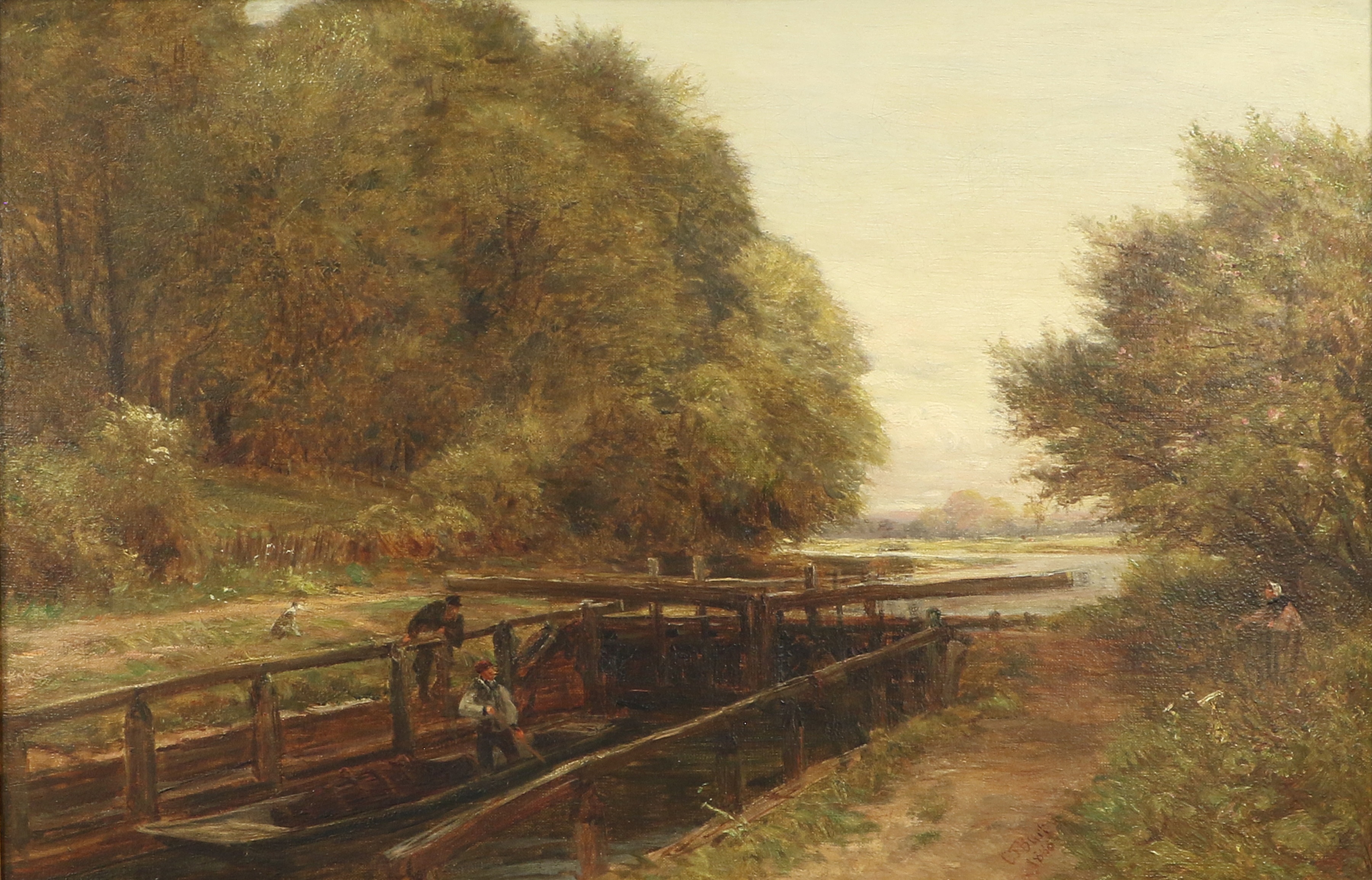 Charles Thomas Burt | The Lock Gate (1886) | MutualArt