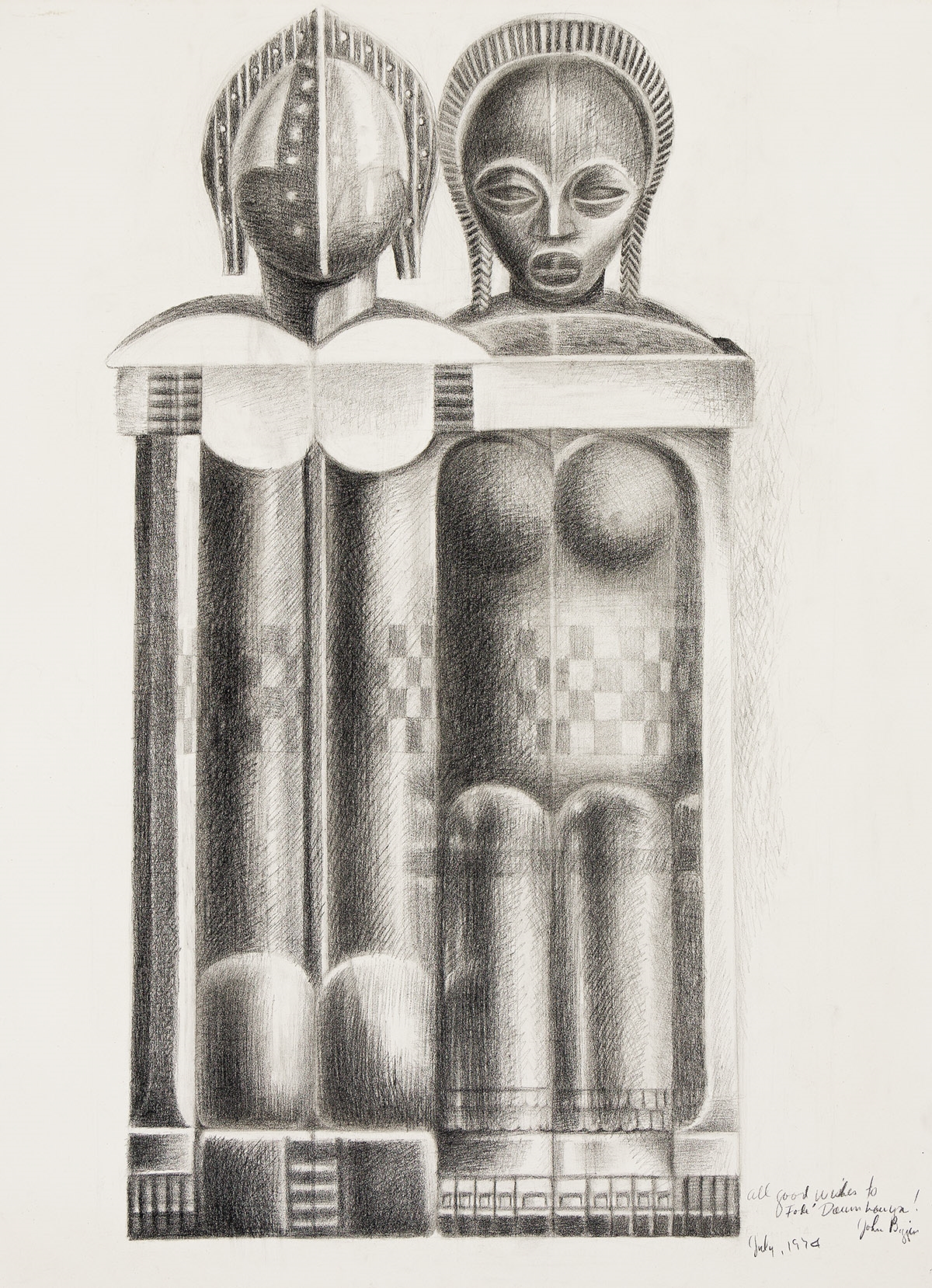 John Biggers | Untitled (Mural Study) (Circa 1974) | MutualArt