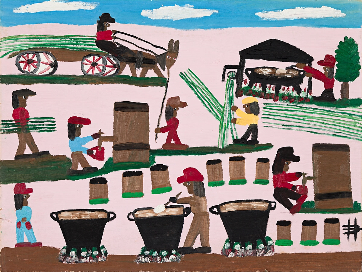 Clementine Hunter | Making Syrup (Circa 1975) | MutualArt