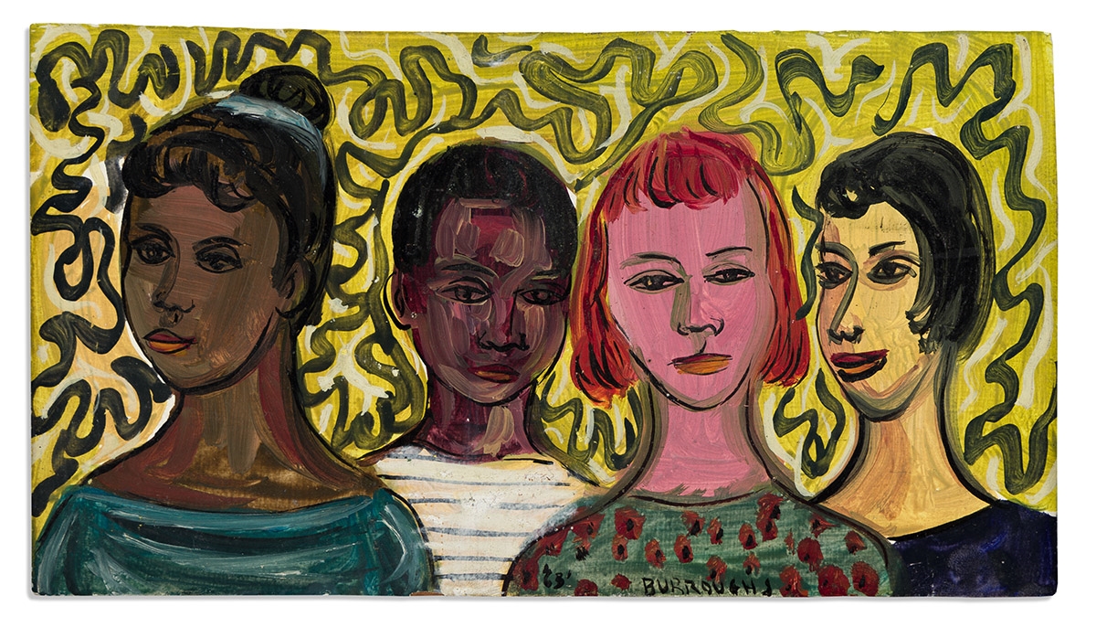 Margaret Taylor-Burroughs | Untitled (Four Figures) (1963) | MutualArt