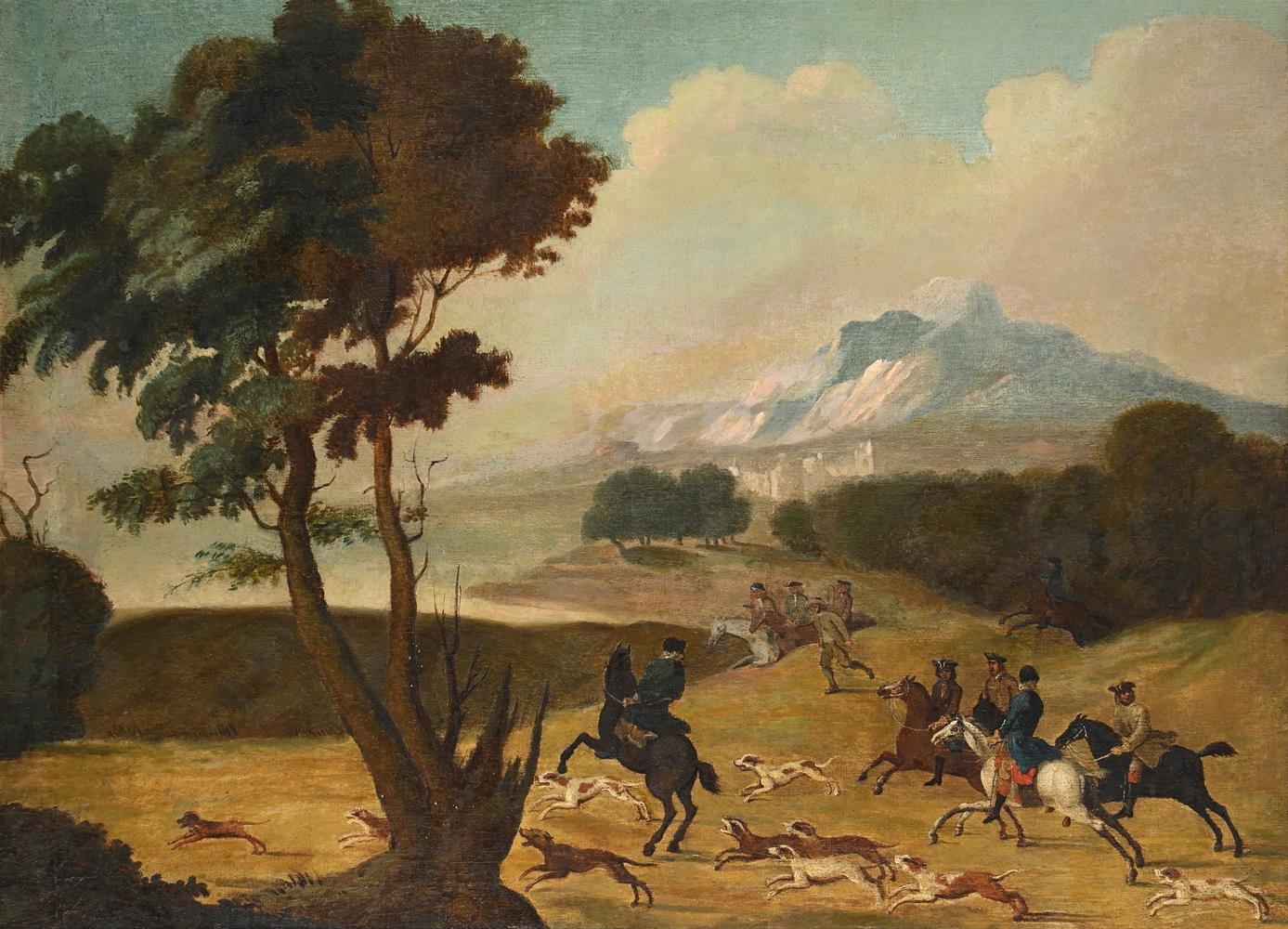British School, 18th Century | HUNTING IN A LANDSCAPE | MutualArt