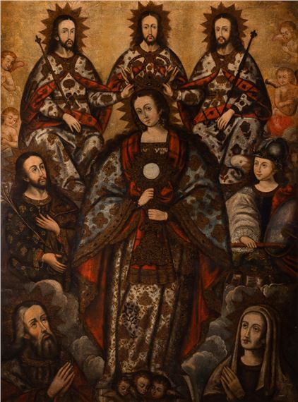 Cuzco School, 18th Century | The Virgin Crowned by the Holy Trinity ...