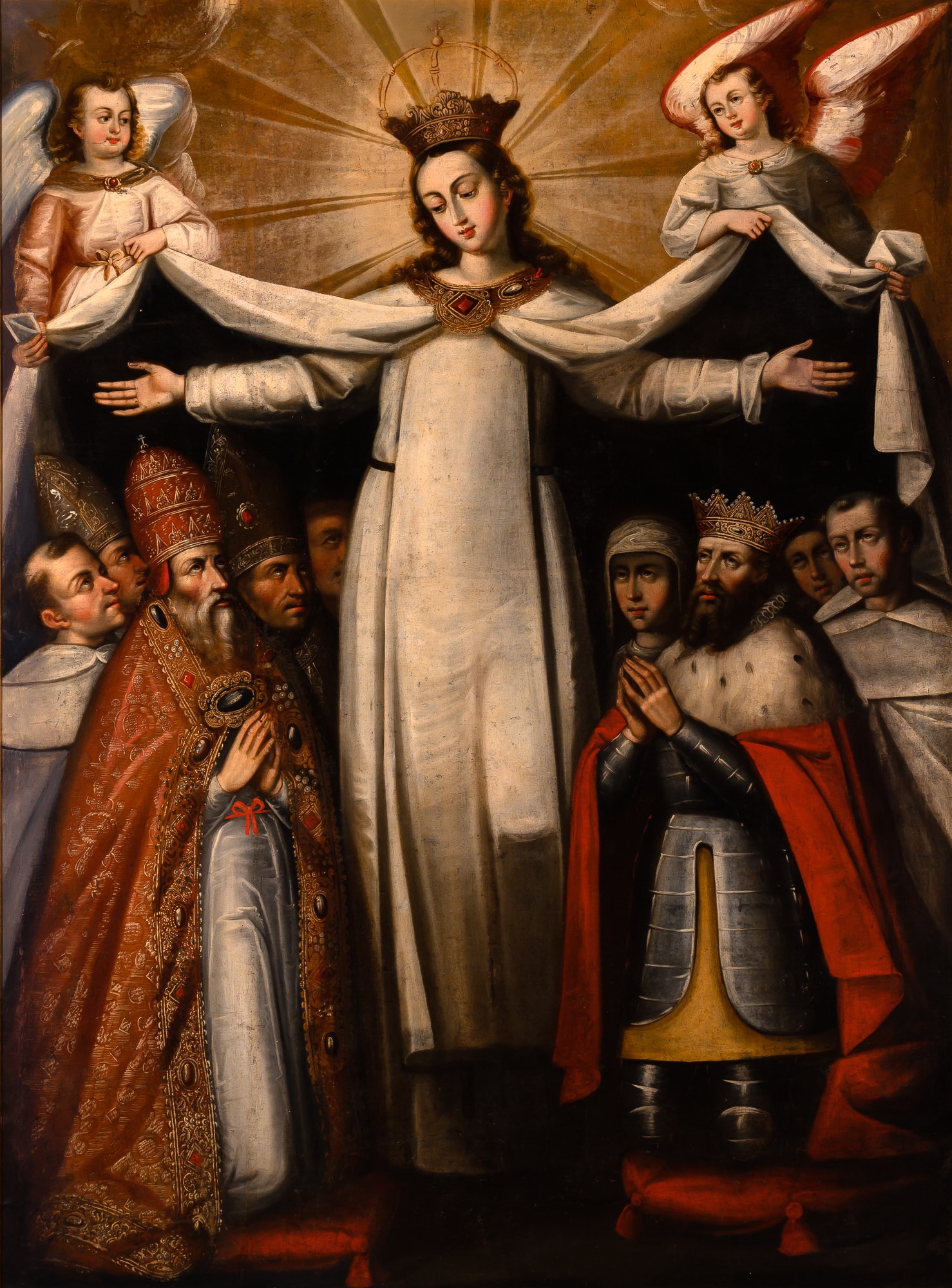 Cuzco School, 18th Century | The Virgin of Mercy, Protecting the Church ...