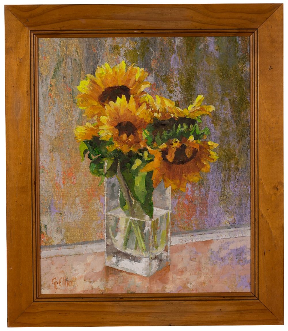 Graham Elliott | SUNFLOWERS IN THE ARTIST'S STUDIO | MutualArt