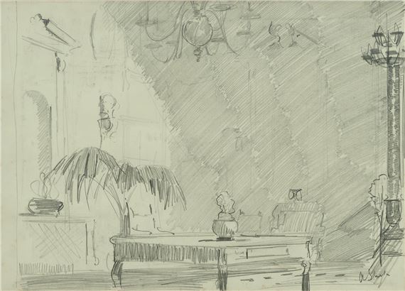 Arthur Streeton | Interior with Palm | MutualArt