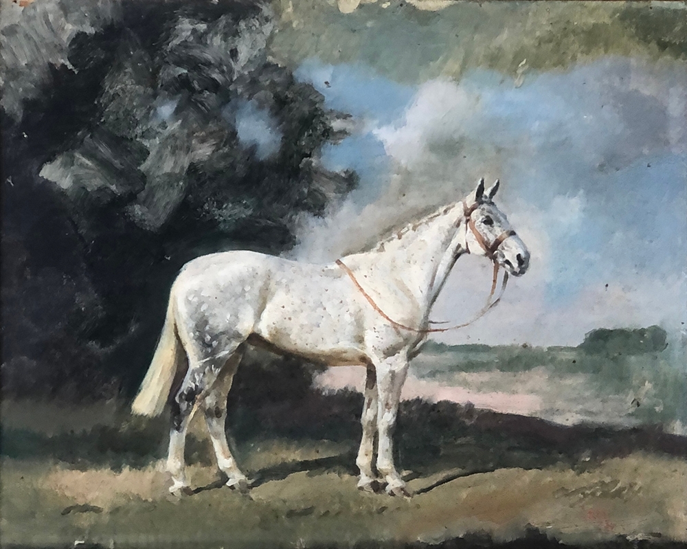 Raoul Millais | Portrait of a grey hunter standing in a landscape (1934 ...