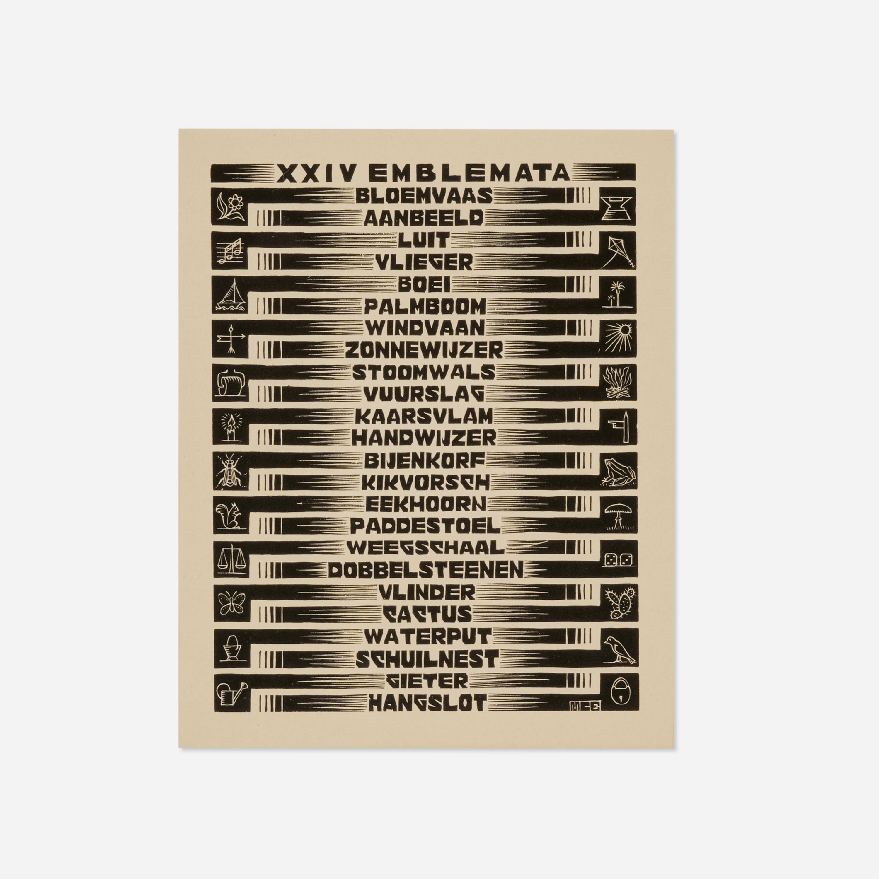 Maurits Cornelis Escher | Table of Contents (from the XXIV Emblemata ...