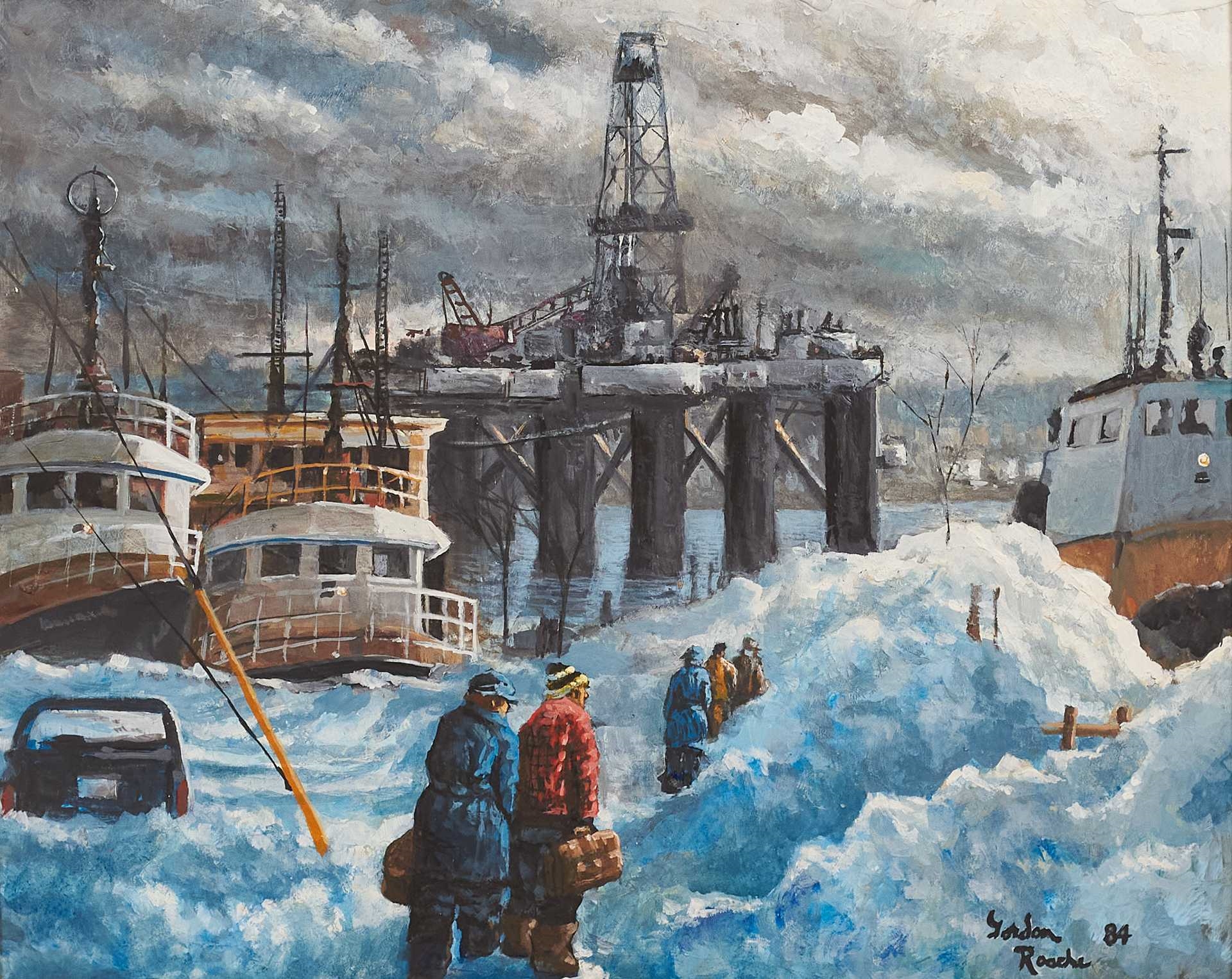 Gordon Roache | Oil rigs and tuqs in Halifax Harbour - 1984 (1984 ...