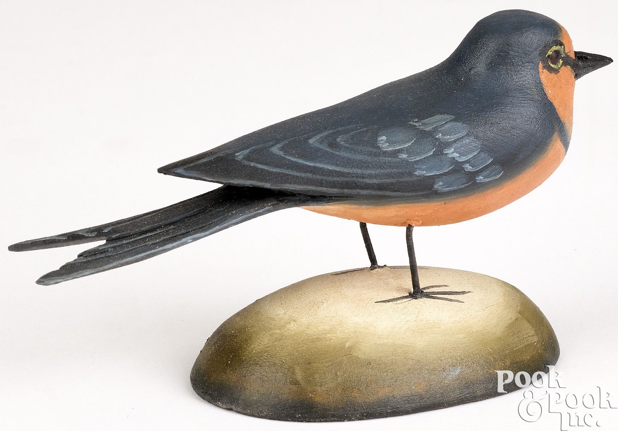 Frank S. Finney | folk art carved and painted Barn Swallow | MutualArt