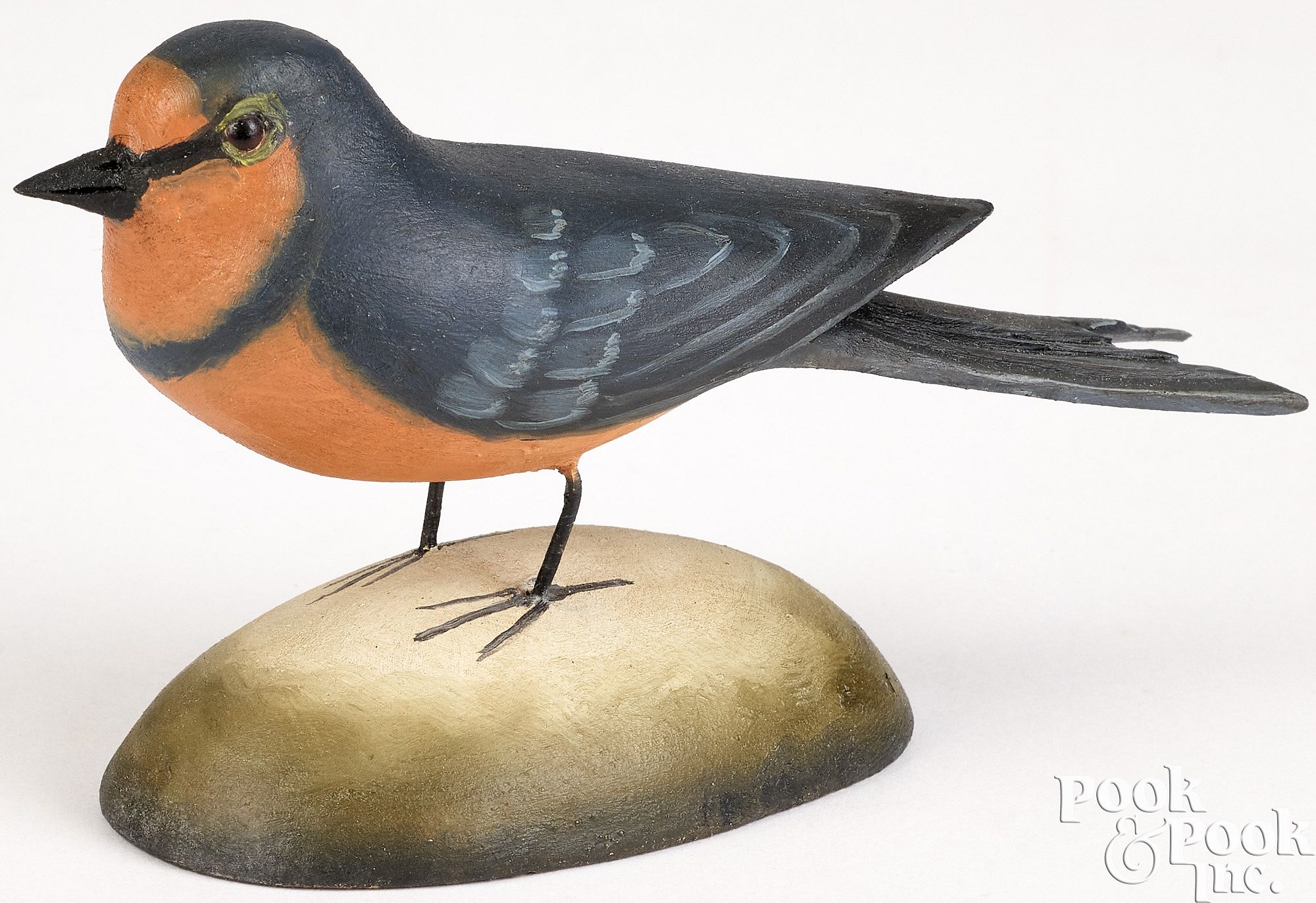 Frank S. Finney | folk art carved and painted Barn Swallow | MutualArt