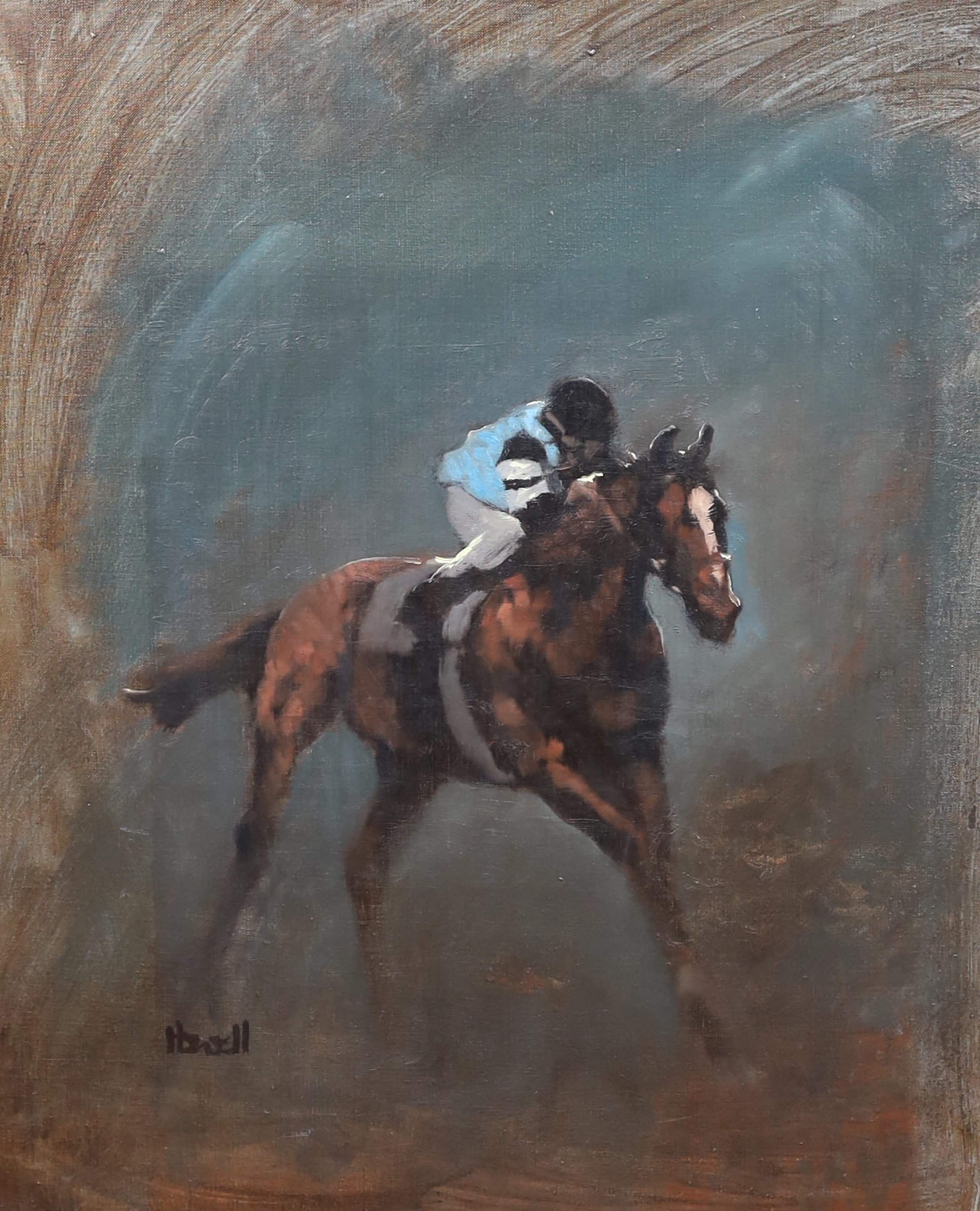 Peter Howell | Racehorse with jockey up | MutualArt