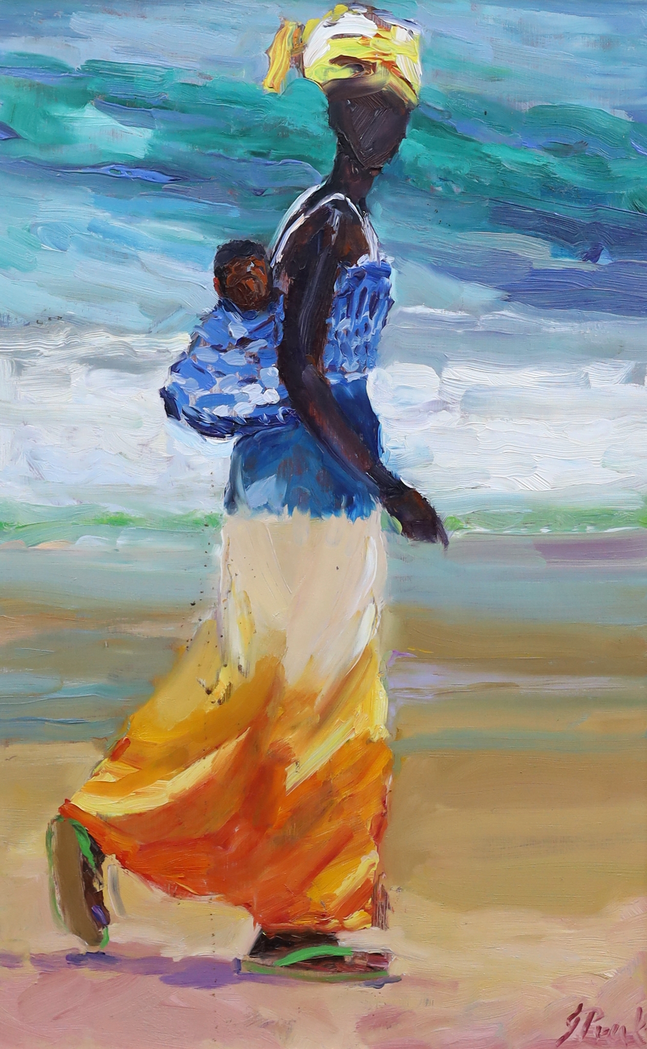 Jeffrey Pratt | Caribbean mother and child on the seashore, a sketch of ...