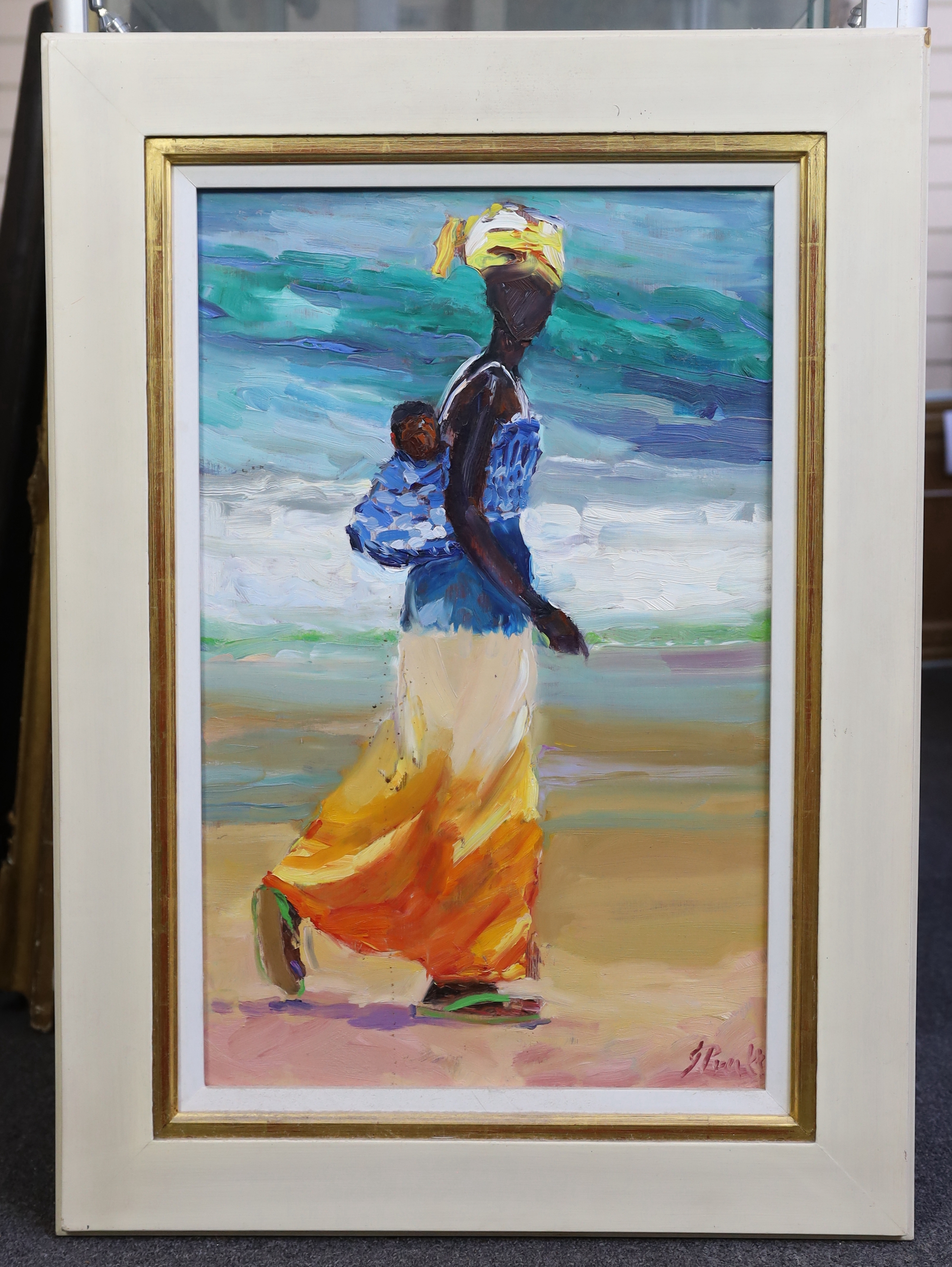 Jeffrey Pratt | Caribbean mother and child on the seashore, a sketch of ...