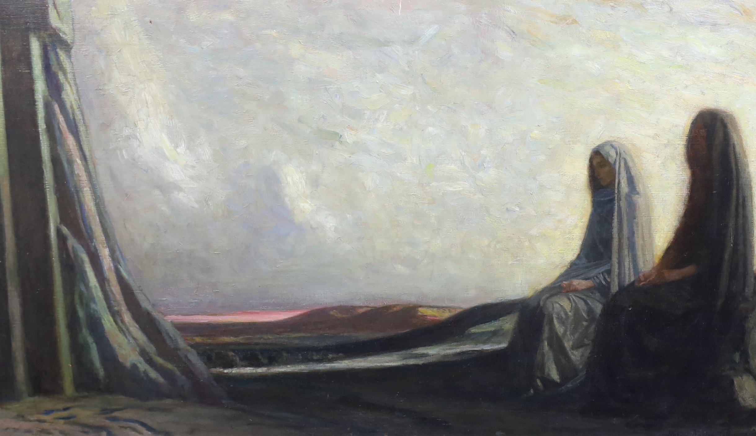 Robert Anning Bell | Shrouded figures seated in a landscape (1922 ...