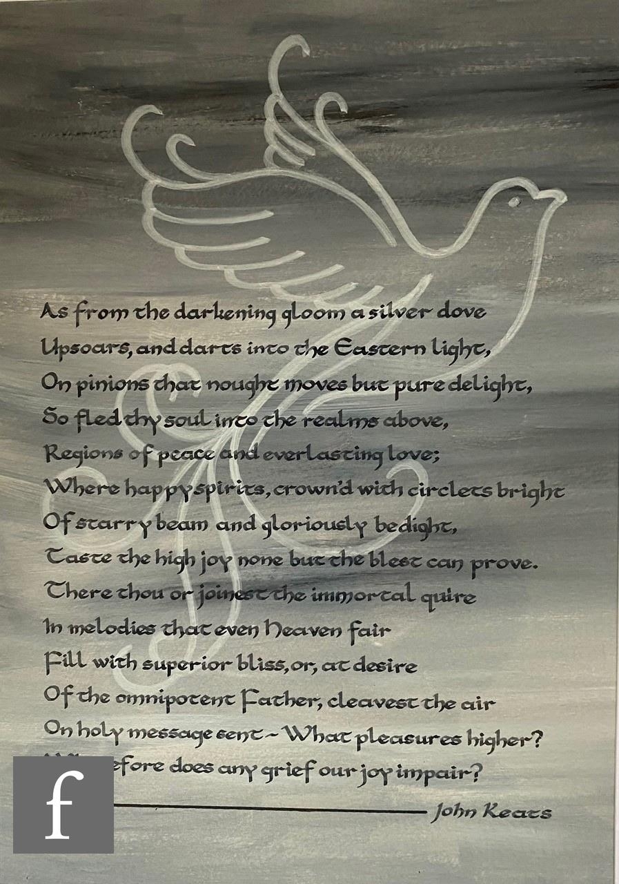 Pat Davis | Pat Davis - Calligraphy on watercolour | MutualArt